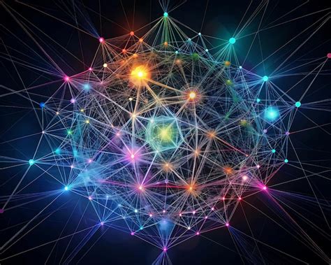 Data Flow Visualization Complex Lines And Nodes Premium Ai Generated
