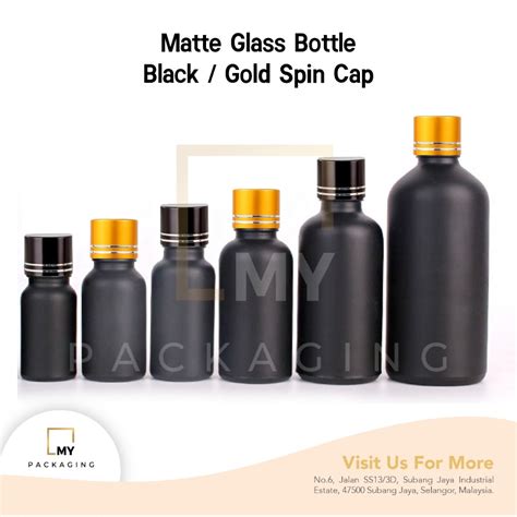 Matte Black Glass Bottle 10ml To 100ml With Dripper Cap For Serum