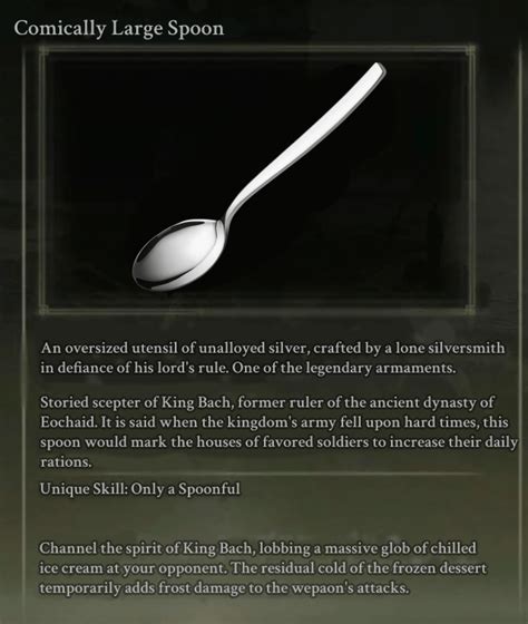 Made A Full Description Of The Comically Large Spoon Weapon At Someone