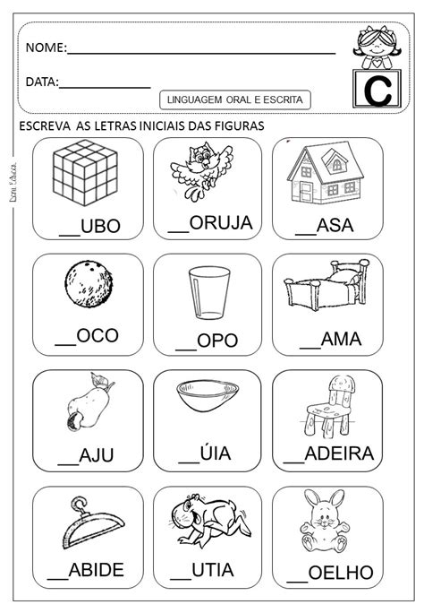 Atividades Com A Letra C Atividades Escolares