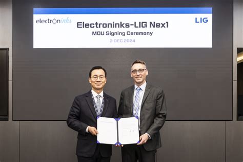 Lig넥스원 美 첨단 소재 기업 일렉트론잉크스와 ‘차세대 부품소재 개발 맞손 디지틀조선일보 디조닷컴