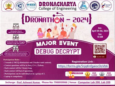Dronathon 2024 Debug Decrypt Dronacharya College Of Engineering
