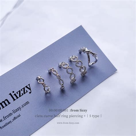 클레타 커브 하프 링 피어싱 여자 남자 피어싱 귓바퀴피어싱 에이블리