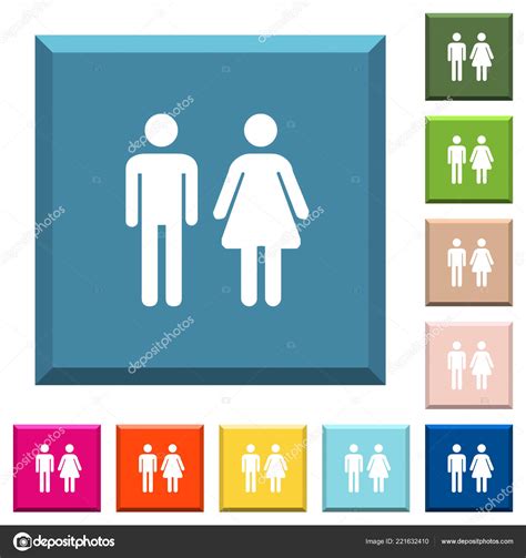 Male Female Sign White Icons Edged Square Buttons Various Trendy Stock Vector By ©renegadehomie