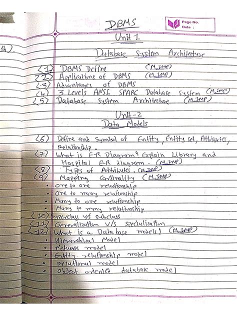 Dbms Imp Question List Pdf