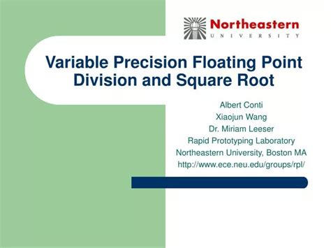Ppt Variable Precision Floating Point Division And Square Root