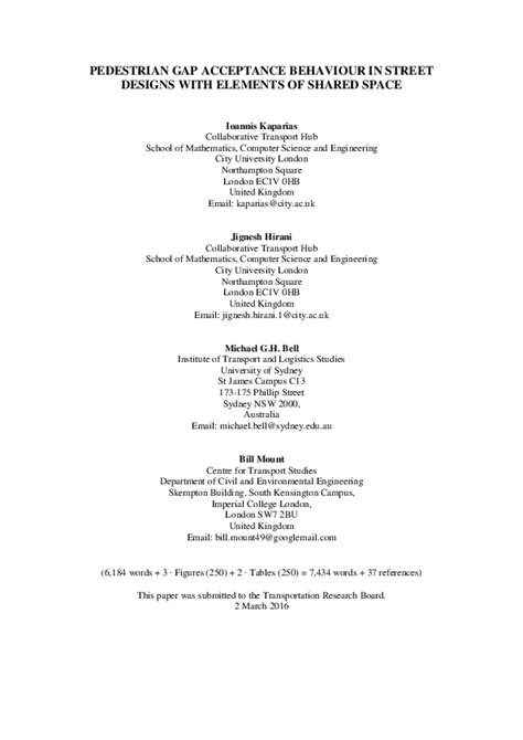 Pdf Pedestrian Gap Acceptance Behavior In Street Designs With Elements Of Shared Space