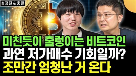 미친듯이 출렁이는 비트코인 과연 저가매수 기회일까 곧 엄청난 게 온다 성정길 And 웅달 Youtube