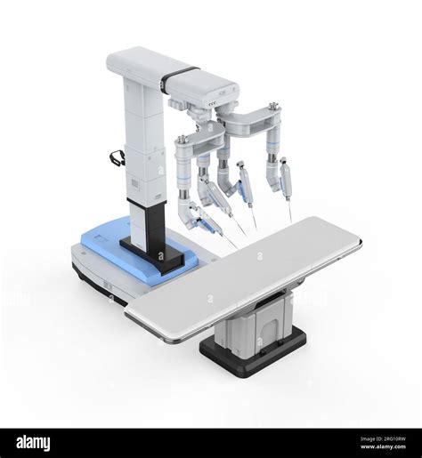 3d Rendering Robotic Assisted Surgery Isolated On White Background