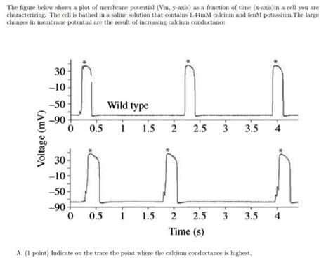 Solved The Figure Below Shows A Plot Of Membrane Potential