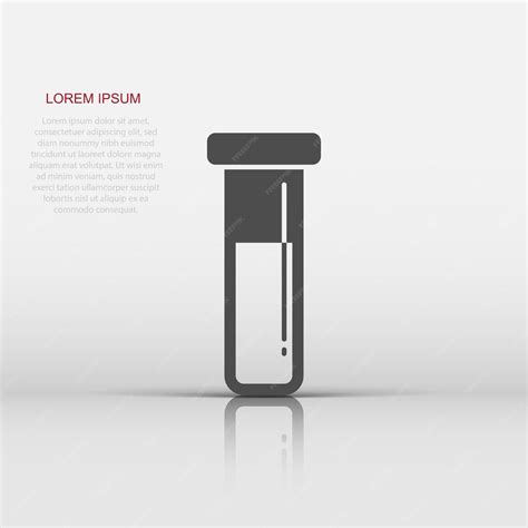 Premium Vector Blood In Test Tube Icon In Flat Style Laboratory Flask