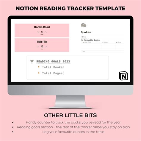 Notion Reading Tracker Notion Template Digital Reading Journal Bookshelf Book Journal