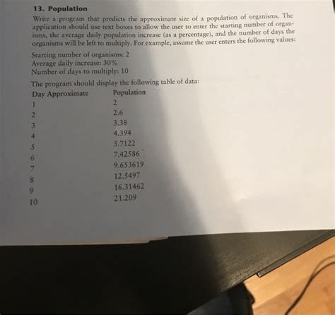 Solved 13 Population Write A Program That Predicts The