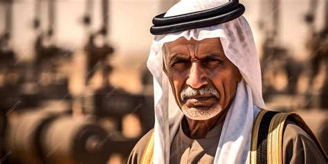 Premium Ai Image Arab Businessman Sheikh Oil Refinery In The