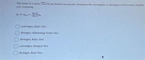 solved the terms of a series ∑n 1an are defined recursively
