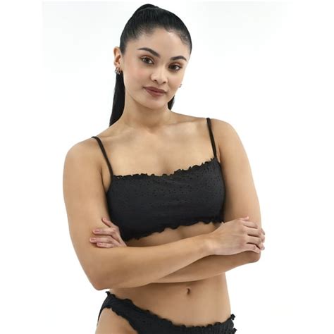 No Boundaries Eyelet Bandeau Swim Top Sizes Xxs Xxl