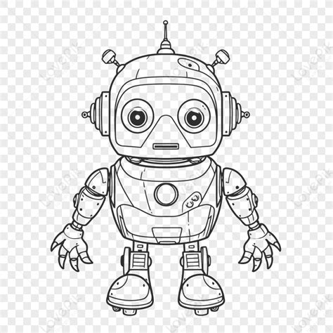 어린이 로봇 색칠 페이지 개요 스케치 드로잉 무료 벡터무지라인 아트 Png 일러스트 무료 다운로드 Lovepik