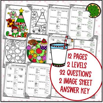 Adding And Subtracting Decimals Doodle Math Worksheets Twist On Color By Number