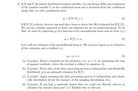 Solved 2 If X And Y Are Jointly Distributed Random