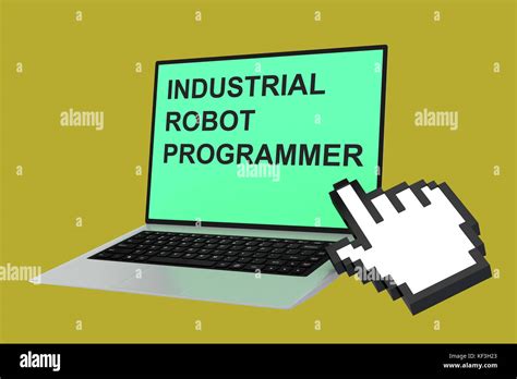 3d Illustration Of Industrial Robot Programmer Script With Pointing