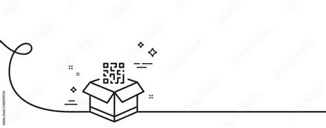 Qr Code Line Icon Continuous One Line With Curl Scan Barcode Sign Check Delivery Symbol Qr
