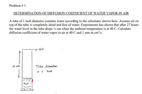 Solved Problem 1determination Of Diffusion Coefficient Of