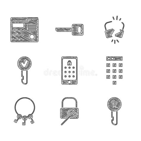 Set Mobile And Graphic Password Lock Repair Undefined Key Password Protection Bunch Of Keys