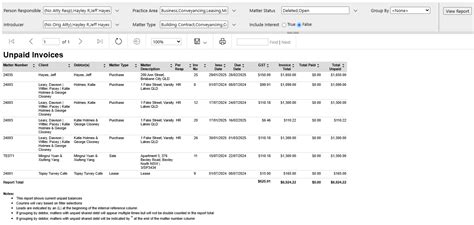 Unpaid Invoices Billing Report Trisearch