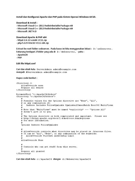 Install Apache Dan Php7 Pada Windows X64 Pdf Web Server Internet