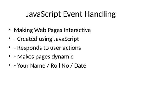 Javascripteventhandlingupdated Ppt
