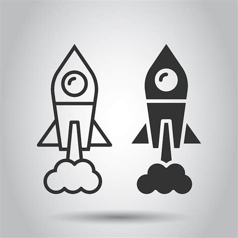 Premium Vector Rocket Icon In Flat Style Spaceship Launch Vector Illustration On White