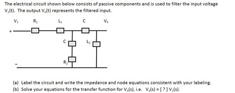 Solved The Electrical Circuit Shown Below Consists Of Passive Components And Is Used To Filter