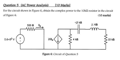 Solved Question 5 AC Power Analysis 10 Marks For The Chegg Com