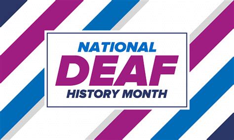 전국 청각 장애인 역사의 달 미국에서 3월부터 4월까지 기념 청각 장애인의 성취와 듣기 힘든 것을 기리기 위해 포스터 엽서 배너