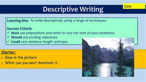 Aqa Language Paper 1 Section B Descriptive Writing Teaching Resources