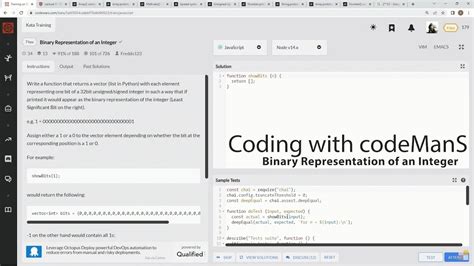 Codewars 7 Kyu Binary Representation Of An Integer Javascript Youtube