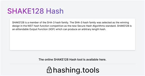 Shake128 Hash Hashingtools Shake128 Hash Hashingtools