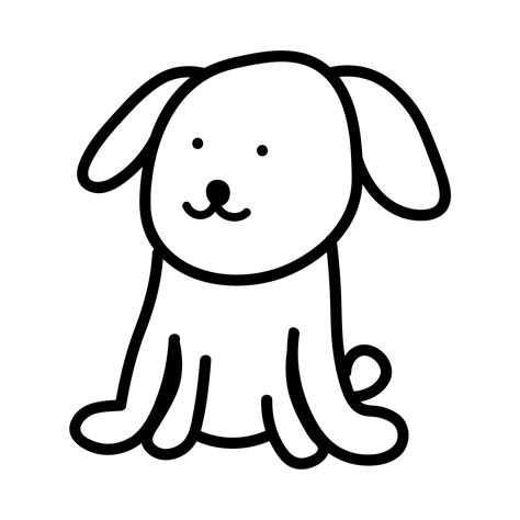 Garabatear Dibujos Animados Línea Ilustración De Pequeño Perro Gráfico