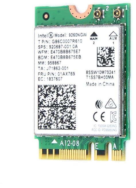 Specificaties van Intel Wireless-AC 9260 (vPro) - Tweakers