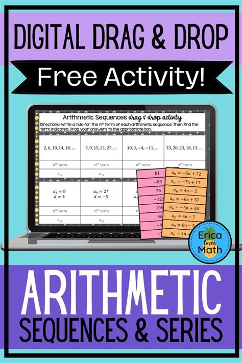 Arithmetic Sequences And Series Digital Activity Free Resource Algebra Algebra 2