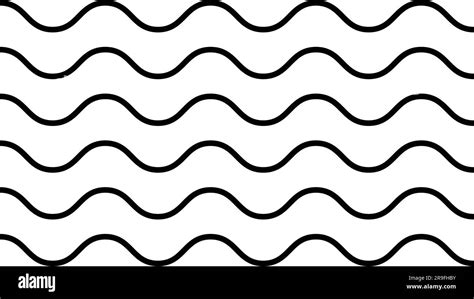Water Waves Set Of Wavy Zigzag Line Wavy Pattern Black Curved Lines