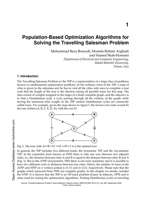Pdf Population Based Optimization Algorithms For Solving The