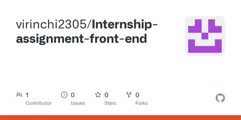 Github Virinchi2305internship Assignment Front End