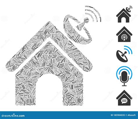 Dash Mosaic Space Antenna Building Icon Stock Illustration Illustration Of News Connection