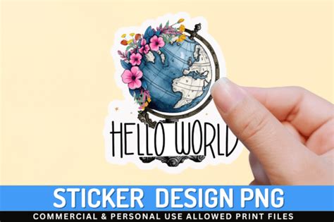 Hello World Sticker Design Graphic By Regulrcrative Creative Fabrica