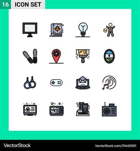 Set Flat Color Filled Lines On Grid For Vector Image