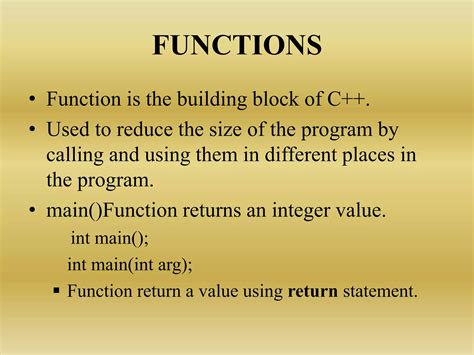 Functions Classes And Objects In C Pptx Functions Classes And Objects In C Pptx