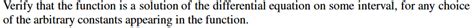 Solved Verify That The Function Is A Solution Of The Chegg Com