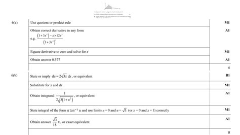 Integration Past Paper Questions For A Level Maths Cambridge 9709