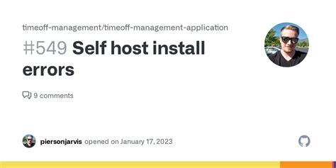 Self Host Install Errors · Issue 549 · Timeoff Managementtimeoff